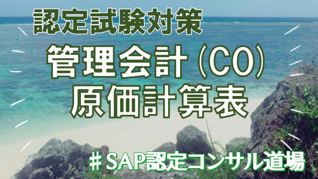 【認定試験対策】管理会計(CO)6-4.原価計算表 | SAP認定コンサル道場